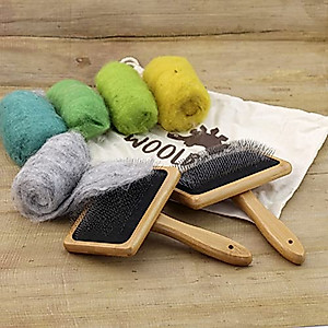 Woolbuddy Wool Carders Large, Hand Carders for Wool, 2 pcs Needle Felting Tools, Slicker Brush for Dogs, Spinning and Weaving, Carding Brushes for Needle Felting Wool