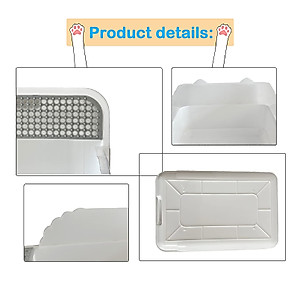 MUYG Open Cat Litter Box with High Side,Heightening Anti-Splashing Cats Litter Pan,Kitten Toilet with Litter Sifting Scoop,Semi-Enclosed Removable Kittens Litter for Boxes Easy to Clean No Odor