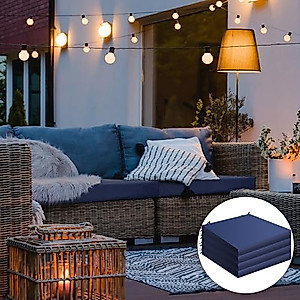 Kigley 10 Pack Outdoor Chair Cushions for Patio Furniture 17 x 17 x 2 Inch Waterproof Outdoor Patio Chair Seat Memory Foam Cushion Square Corner Seat with Ties(Navy Blue)
