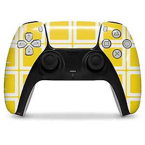 WraptorSkinz Skin Wrap compatible with Sony PS5 DualSense Controller Squared Yellow (CONTROLLER NOT INCLUDED)