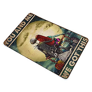 You And Me We Got This Nightmare Before Christmas Novelty Retro Metal Tin Sign Plaque Bar Pub Club Cafe Home decor Plate Wall Art Farmhouse Sign Living Room Decor Welcome Sign Home Decor 8"x12"