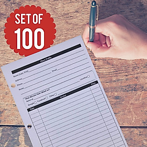 Stylist Binder Insert Cards (100 per pack, 5.5" X 8.5") for salon, spa, hairdresser, nail salons