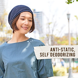 CHARM Linen Beanie Hat for Summer - Mens Slouchy Beanie Womens Baggy Knit Cap Cooling Hat Black