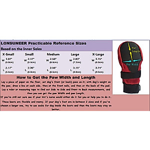LONSUNEER Dog Boots Breathable and Protect Paws Soft Nonslip Soles Color Red Size X-Large - Inner Sole Width 3.15 Inch