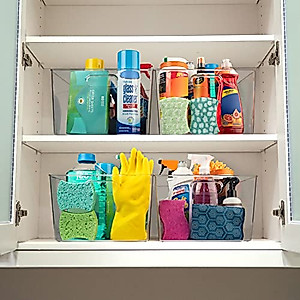 ClearSpace Clear Plastic Storage Bins – XL 2 Pack Perfect Kitchen Organization or Pantry Storage – Fridge Organizer, Pantry Organization and Storage Bins, Cabinet Organizers