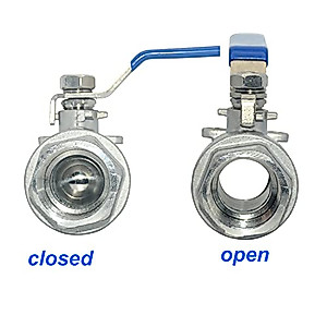 DAN SPEED 2" NPT Female 316 Stainless Steel Full Port Ball Valve Vinyl Handle WOG1000