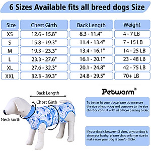 PetWarm Post Spay Dog Suit Female,Dog Surgery Suit,Cone of Shame Alternatives Bodysuit for Abdominal Wounds Skin Disease, Dog Bodysuit for Small Medium Large Dogs,Marine Animal Patterns,Blue,XS