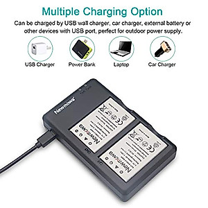Newmowa EN-EL5 Replacment Battery (2-Pack) and Dual USB Charger Kit for Nikon Coolpix 3700, 4200, 5200, 5900, 7900, P3, P4, P80, P90, P100, P500, P510, P520, P530, P5000, P5100, P6000, S10 Cameras