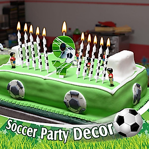 Photect 11 Pcs Soccer Birthday Candles Number 5-9 Candle Cake Topper Decor Soccer Themed Birthday Cake Decorations for Boys Girls Kids Party Supplies Decor (Number 9)