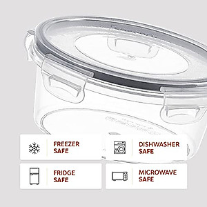 24 Pcs Airtight Food Storage Container Set - BPA Free Clear Plastic Kitchen and Pantry Organization Meal Prep Lunch Container with Durable Leak Proof Lids - Labels, Marker & Spoon Set