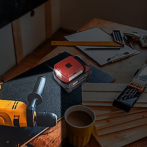 for Milwaukee M18 Battery Adapter, DC Port & 3W LED Work Light & Dual USB Charger Adapter Converter Compatible with Milwaukee Phone Charger 14.4V/18V Battery 49-24-2371 Power Source