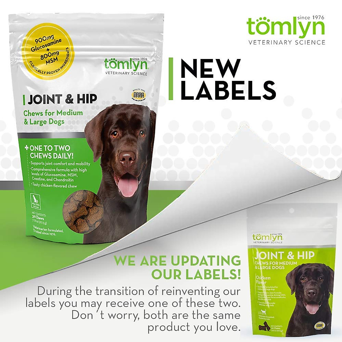 Tomlyn Joint & Hip Chews for Medium & Large Dogs, 30ct