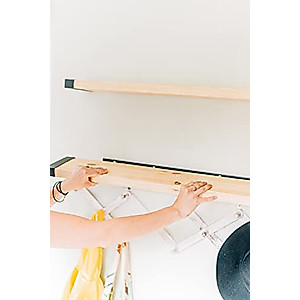 Willow & Grace Wooden Rustic Farmhouse Easily Mounted Floating Wall Shelves for Home Living Rooms and Bedrooms, Natural, 36 Inch, (Set of 2)