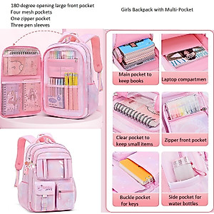 ETAISHOW Backpack for Girls Elementary School Kawaii Backpack Kids Bookbag