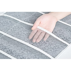 Cafurty Closet Hanging Organizer with Mesh Pockets & Rotating Metal Hanger,Dual Sided Wall Shelf Wardrobe Storage Bags,Oxford Cloth Space Saver Bag for Bra Underwear Underpants Socks -Grey