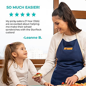 StarPack Kids Knife Set of 3 & 4x Sandwich Cutters for Kids - Toddler Knife Set & Fun Sandwich Cutters for Kids - Kids Knives for Real Cooking & 4x cookie cutters/sandwich cutters (Cherry Red)