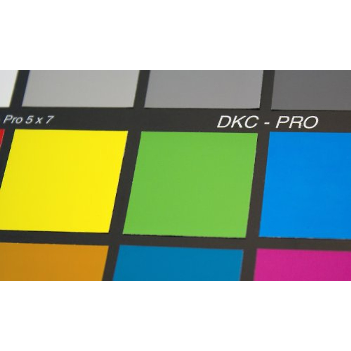 DGK Color Tools DKC-Pro 5" x 7" Set of 2 White Balance and Color Calibration Charts with 12% and 18% Gray - Pro Quality - Includes Frame Stand and User Guide