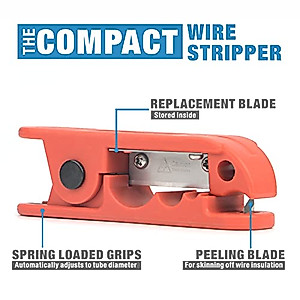 iCrimp ICP-240 Cable Stripper for AWG 12 to 4/0 Round Cables, Radial Wire Stripper with 2 Extra Blades