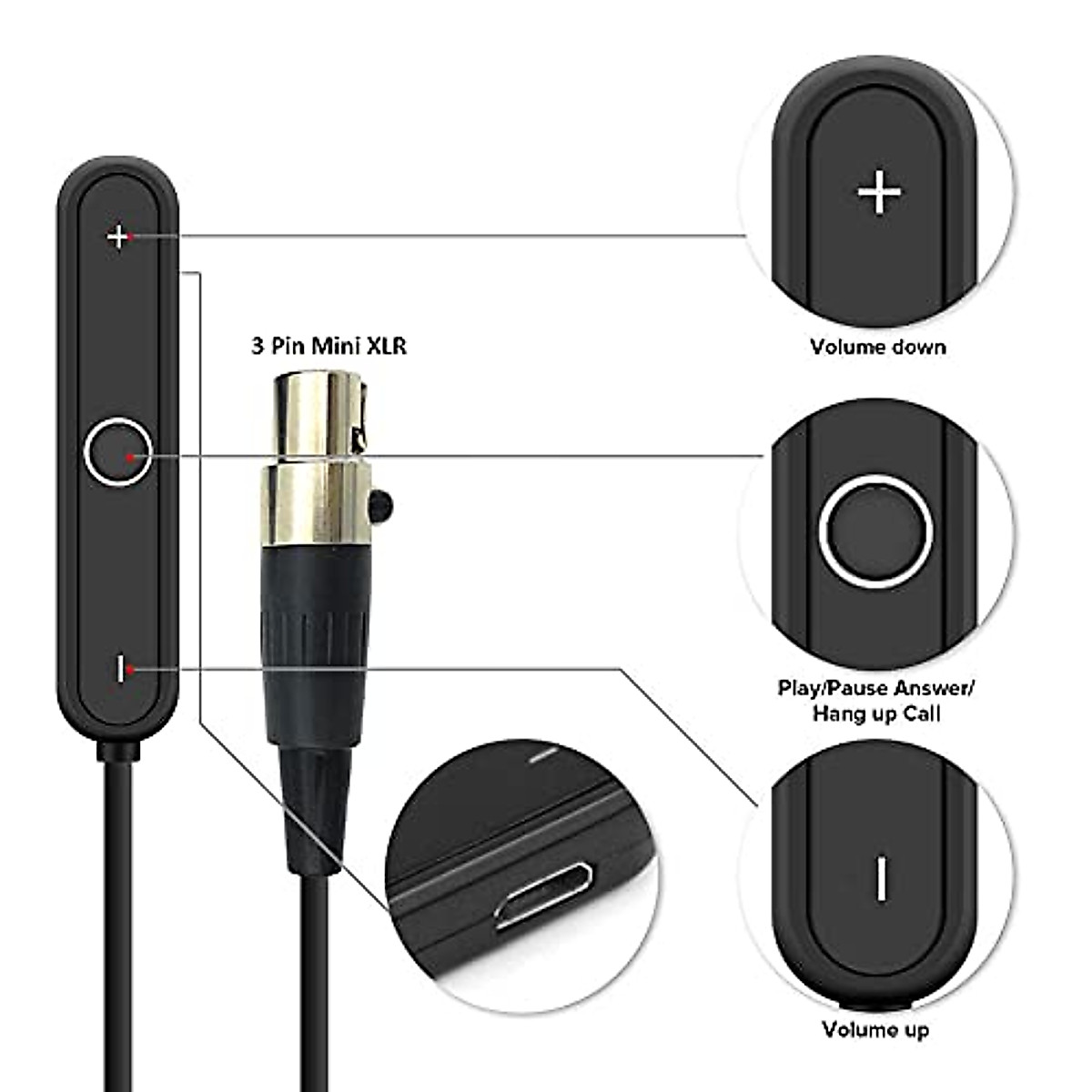 BUTIAO K240 Bluetooth Adapter, Wireless 5.0 A2DP Stereo Audio Adapter Handsfree Music Receiver for for K240 K240S K240MK II Q701 K702 K141 K171 K181 K271s K271 MKII M220 Headphones