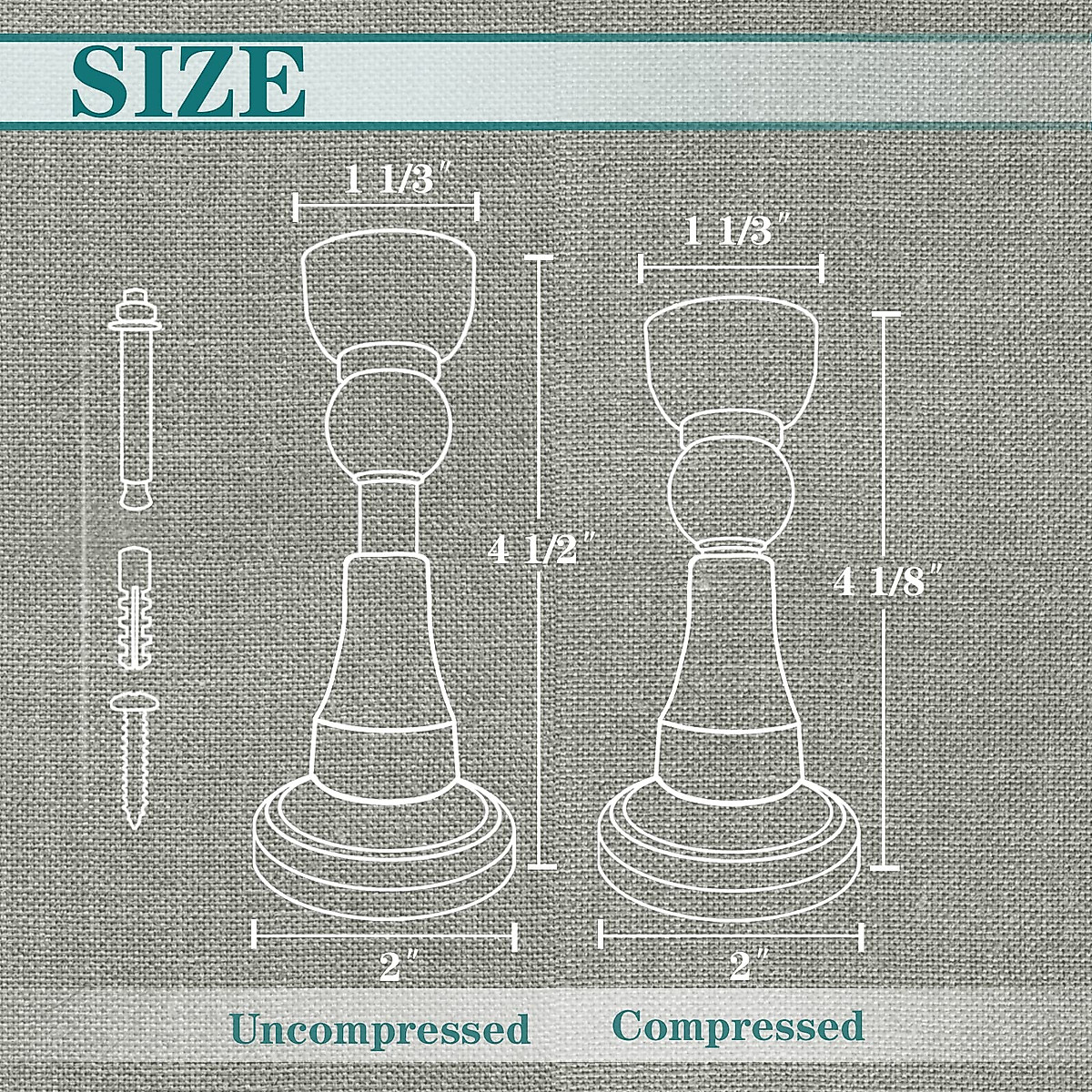 Door Stopper, Magnetic Door Stop, Hydraulic Shock Absorbent, Stainless Steel Heavy Duty Wall Mount Magnet Door Catch Holder Hold Door Open, Magnetic Door Stoppers for Bottom of Door, Brushed Nickel