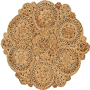 Unique Loom Braided Jute Collection Area Rug (Round 2' 0" x 2' 0", Natural)