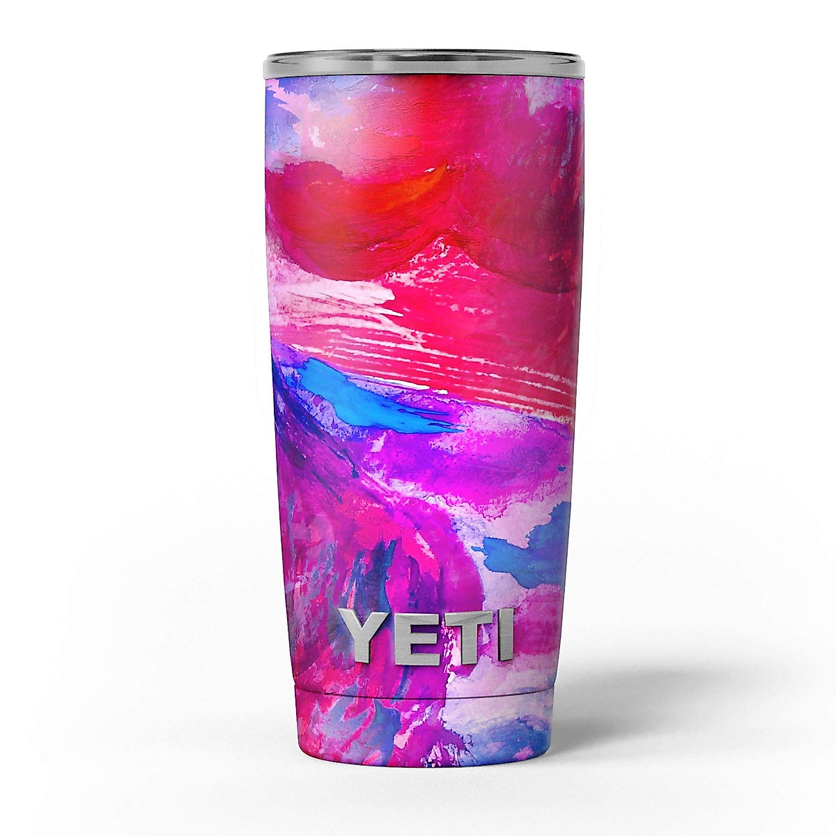 Design Skinz Splatter Blue and Red Oil - Skin Decal Vinyl Wrap Kit Compatible with The Yeti Rambler Cooler Tumbler Cups