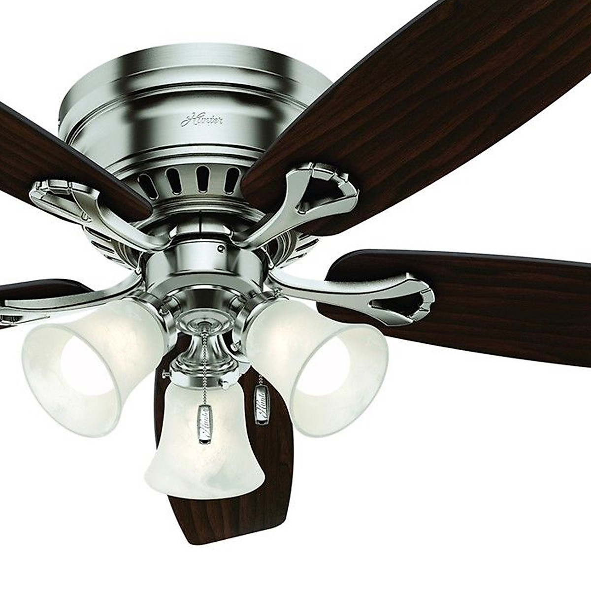Hunter Fan 52 inch Casual Brushed Nickel Finish Indoor Ceiling Fan with LED Light Kit and Pull Chain (Renewed)