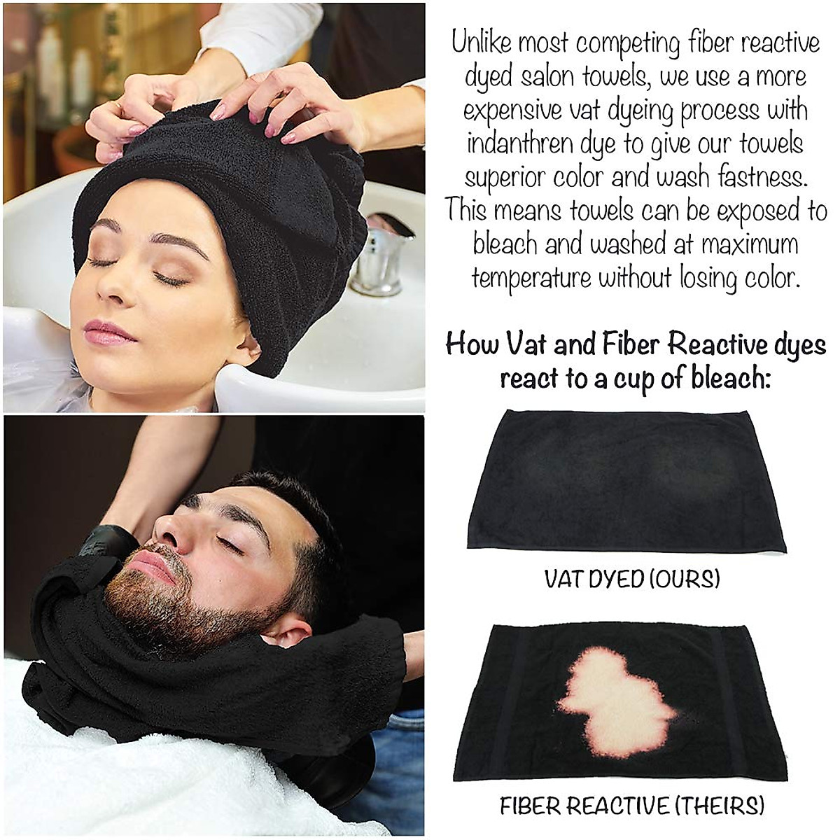 Arkwright Bleach Proof Salon Towels - Pack of 12 - Highly Absorbent, 100% Cotton, Quick Dry Spa Face Towel for Hair Stylist, Barber, Pedicure, and Esthetician, 16 x 27 in, Charcoal