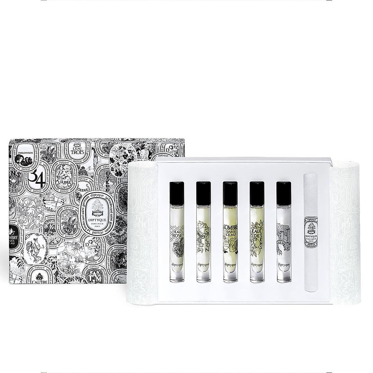 Diptyque Eau de Toilette Travel Spray 0.25 Fl Oz (Pack of 5) Set for Men and Women