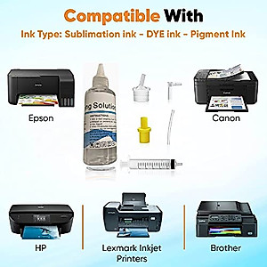 Inkpro Sublimation Printhead Cleaning Kit Inkjet Universal Printer Nozzle Cleaner Solution Print Head Cleaning for Epson HP Brother Canon - Works on Sublimation Ink, Pigment Ink and Dye Ink (100 ml)