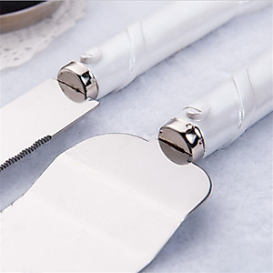 Weierken 2Pcs Cake Cutting Set for Wedding, Cake Pie Pastry Servers, Elegant Stainless Steel Silverware Cake Knife for Valentine's Day, Birthdays, Christmas, New Year Party