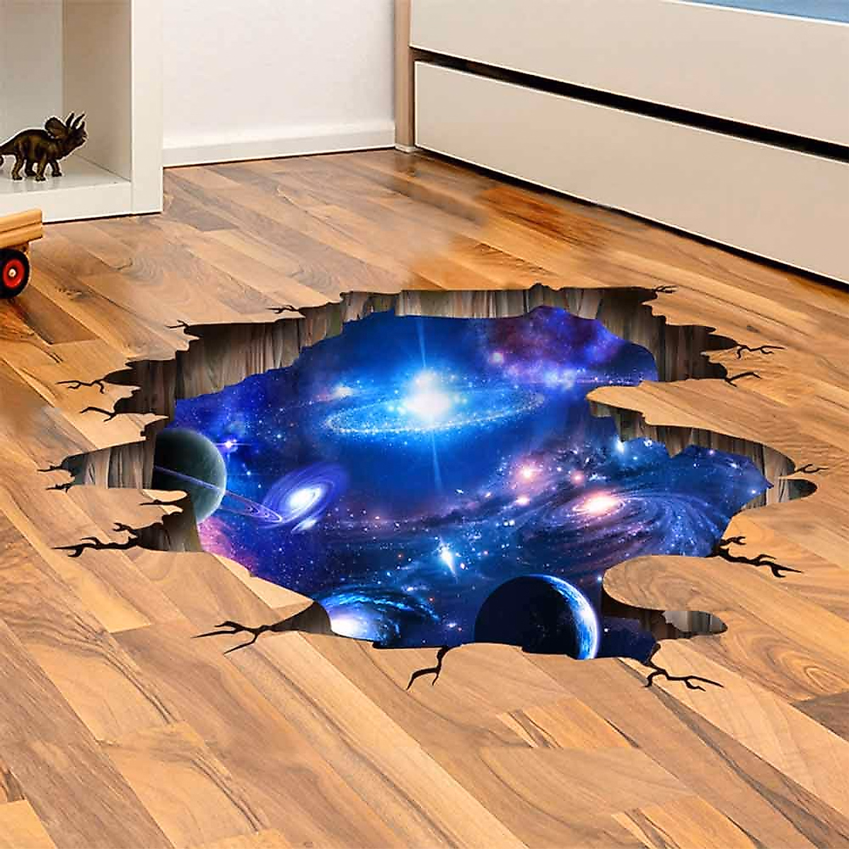 Blue Purple Galaxy Wall Decals, Removable Sticker,The Art Magic 3D Milky Way Dreamscape Home Decor (4 Sheets)