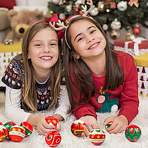 LovesTown Christmas Stress Ball Toys, 20PCS Christmas Squeeze Toys 2.5Inch Bouncy Squeeze Balls for Stress Relief Christmas Party Favors Goodie Bag Fillers