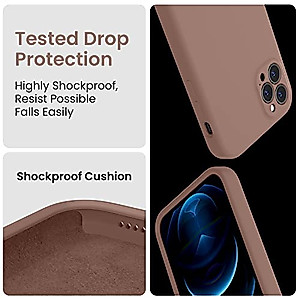 Cordking iPhone 11 Pro Max Case, Silicone [Square Edges] & [Camera Protecion] Upgraded Phone Case with Soft Anti-Scratch Microfiber Lining, 6.5 inch, Light Brown