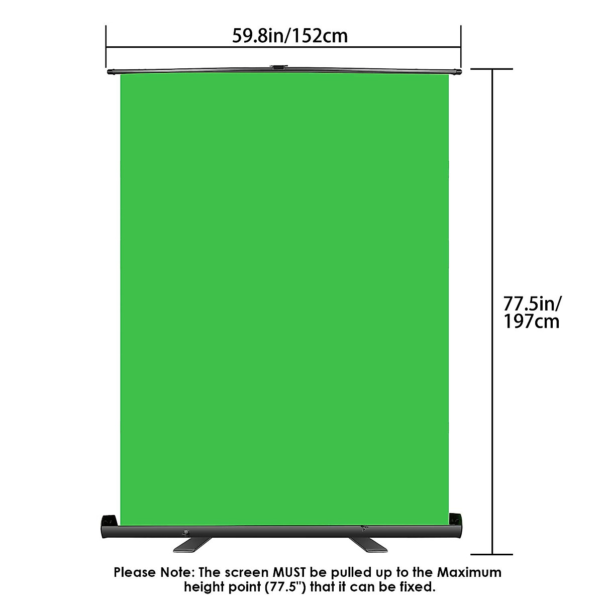 Neewer 5x6 ft/1.5x1.9m Green Screen Green Backdrop, Portable Collapsible Chromakey Background, Pull-up Style with Auto- Locking Frame, Solid Aluminium Base for Photo Video, Live Game, Tiktok Video