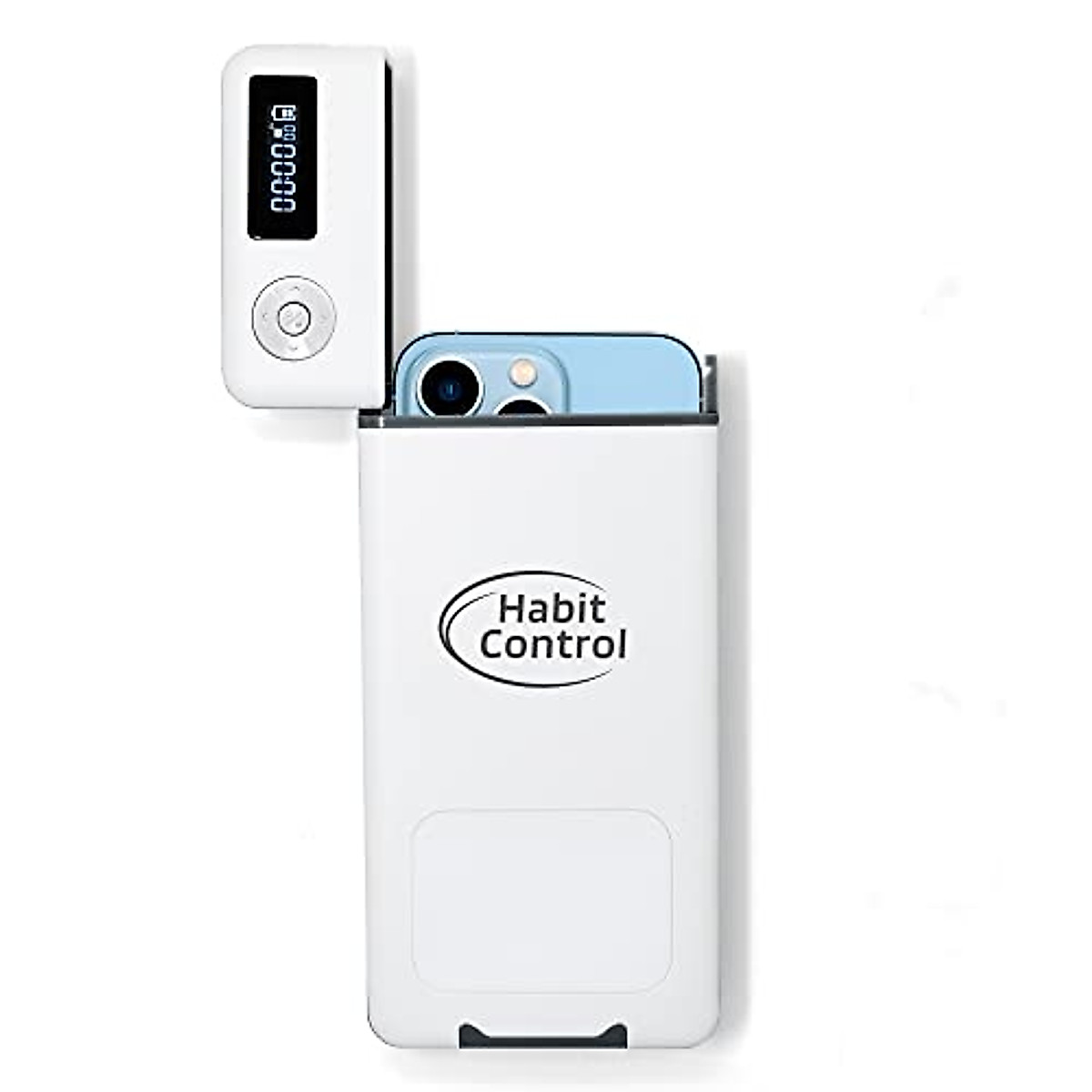 Habit Control Cell Phone Lock Box with Timer for Self-Discipline, Portable Time Lock Box Suitable for iPhone and Android Smartphones, Phone Jail Box with Timer to Reduce Screen Time, (White)