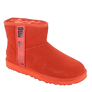 UGG Women's Classic Mini Side Logo II Boots, Hazard Orange, 5