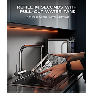 ecozy Smart Nugget Ice Maker Countertop, First Full-Color Smart Panel Ice Machine with APP Control, Double-Layer Insulation, 44 lbs/24H Soft Pellet Chewable Ice, Pull-Out Water Tank, Self-Cleaning