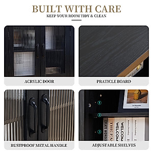 weselon Corner TV Stand for TVs up to 48 Inch, Media Entertainment Center with Storage Shelves and 2 Doors, Console Table Buffet Cabinet for Living Room Bedroom