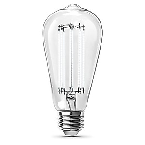 Feit Electric ST19 Vintage Edison LED Light Bulb, 100W Equivalent, Dimmable, 5000K Daylight, 1490 Lumens, E26 Base, Retro Filament Light Bulbs, 15,000-Hour Lifetime, ST19100CL/950CA/2, 2 Pack