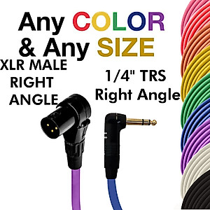 COLUBER CABLE Right Angle XLR Male to Right Angle 1/4" TRS - 5 Feet - Black - Pro 3-Pin Microphone Connector for Powered Speakers, Audio Interface or Mixer for Live Performance & Recording