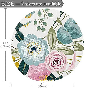 Area Rugs for Bedroom, Luxurious Soft and Thick Non-Slip Carpet for Baby Room, Nursery Modern Decor Rug, Modern Pastorable Flower Spring Floral