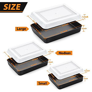 E-far Baking Pans with Lids Set of 3, Nonstick Sheet Cake Pan for Oven Lasagna Brownie Casserole - 12.5/10.5/9.4Inch, Rectangle Metal Bakeware Set, Stainless Steel Core - 6 Pieces(3 Pans + 3 Covers)