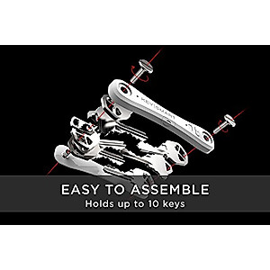 KeySmart Pro - Compact Smart Key Holder w LED Flashlight & Tile Bluetooth, EDC Key Organizer, Attach Car Key Fob, Other Mini Tools & Accessories (up to 10 Keys, White) - Discontinued