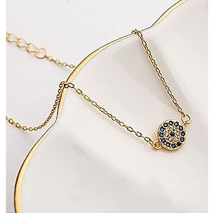 PAENENPH 14K Gold Moissanite Evil Eye Bracelet, Evil Eye Charm Guardian Bracelet, Fashion Christmas Jewelry Gift (Yellow, 14K)