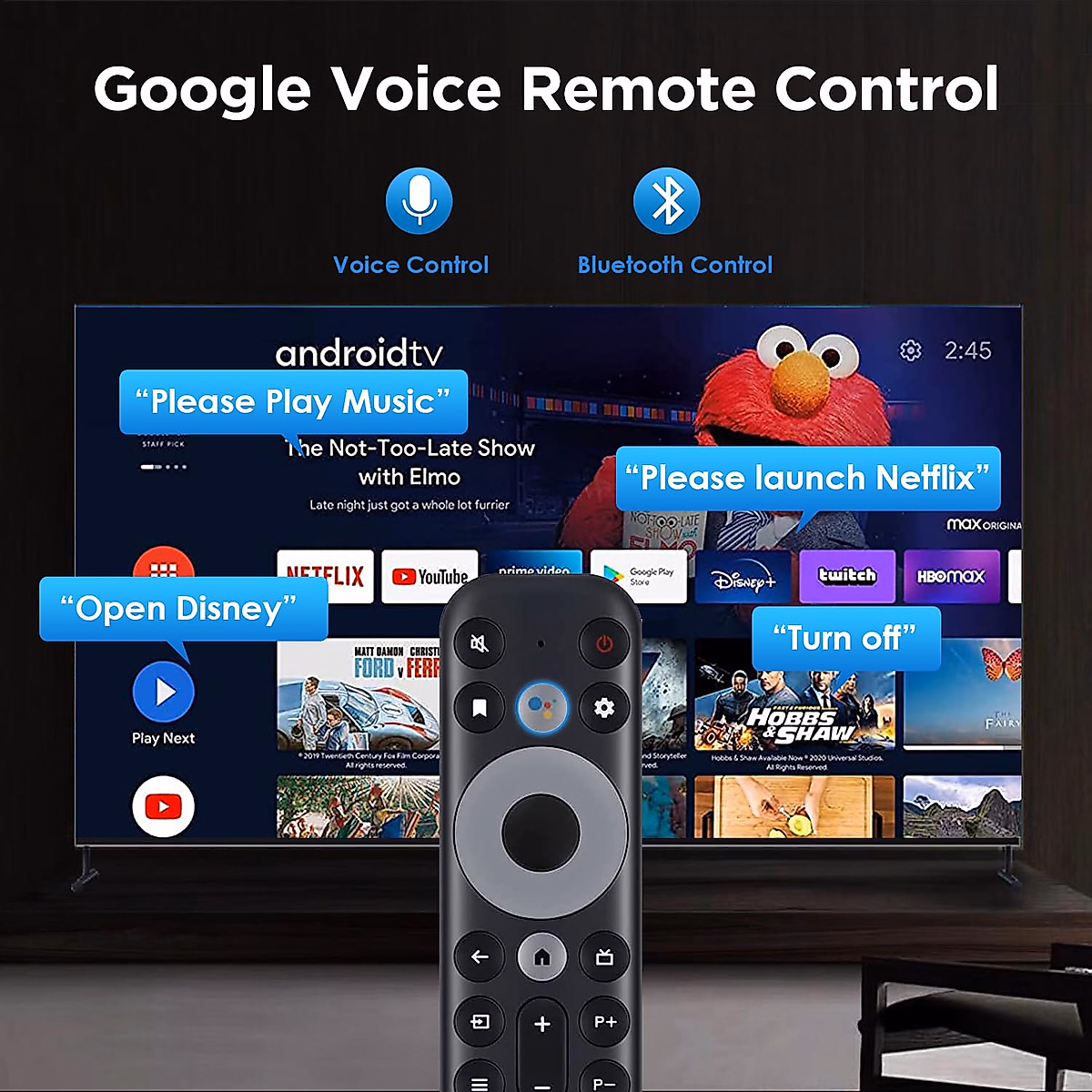 Replacement Google Voice Remote Control for TCL Android TV Mini-LED QLED 4K UHD Smart TV with 6 Shortcut Buttons Netflix, Prime Video, YouTube, Guard, Media and TCL Channel
