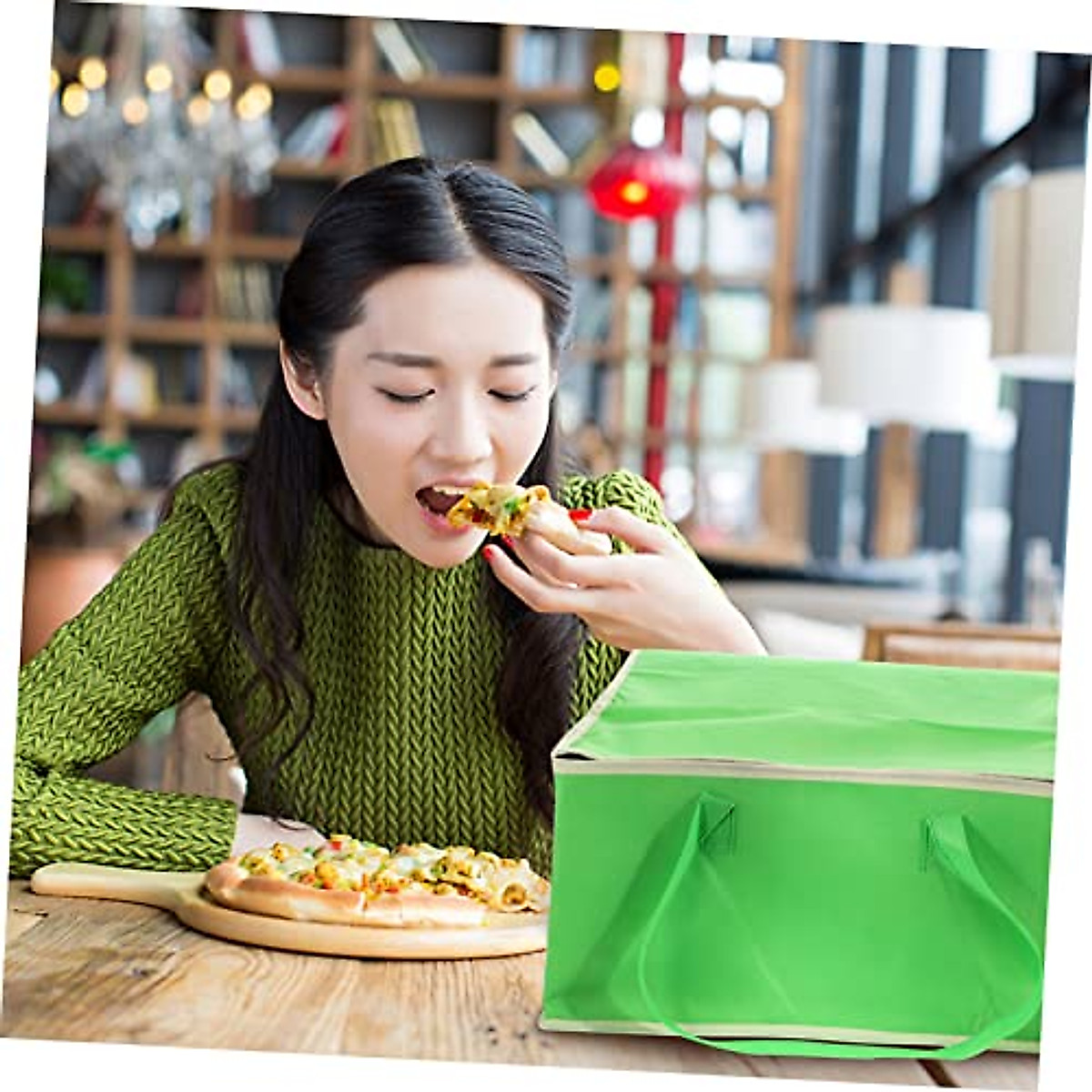 ULTECHNOVO 1pc Bag Grocery Bags Insulated Bags for Food Transport Cooler Bags Insulated Pizza Carrier Bag Car Cooler Car Food Camping Tote Take-out Insulated Bag Bento Handled Bag Lunch Bag