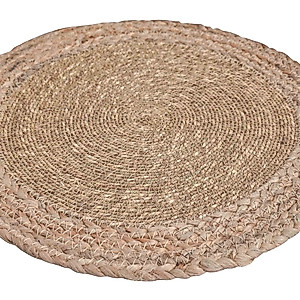 Trunkin' Set of 2, 13.5" Natural Braided Jute Placemat | Table Placemats for Easter Holiday or Spring Season | Table Mats for Party, Wedding