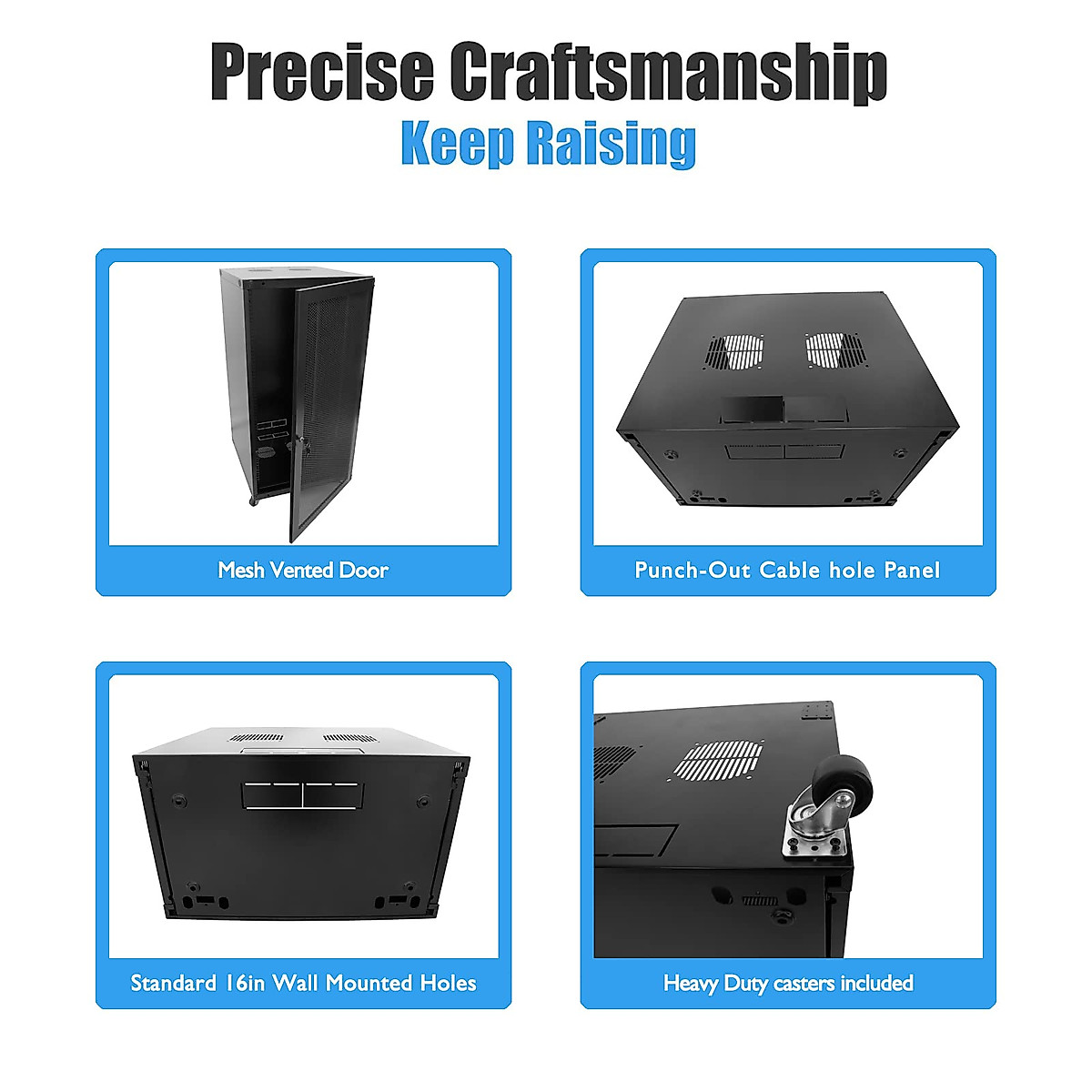 RAISING ELECTRONICS 12U IT Network Server Wall Mount Cabinet 600MM DEEP Door Lock