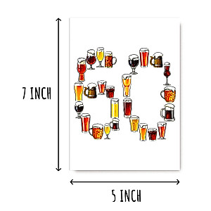 OystersPearl 60Th Birthday Card - 60 Card - 60Th Card Beer - Funny Birthday Card - Let's Drink Beer - 60Th Birthday Card Friend - Beer Card